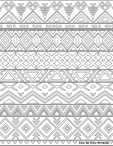 Color My Cover Notebook (Native American pattern): Therapeutic notebook ...
