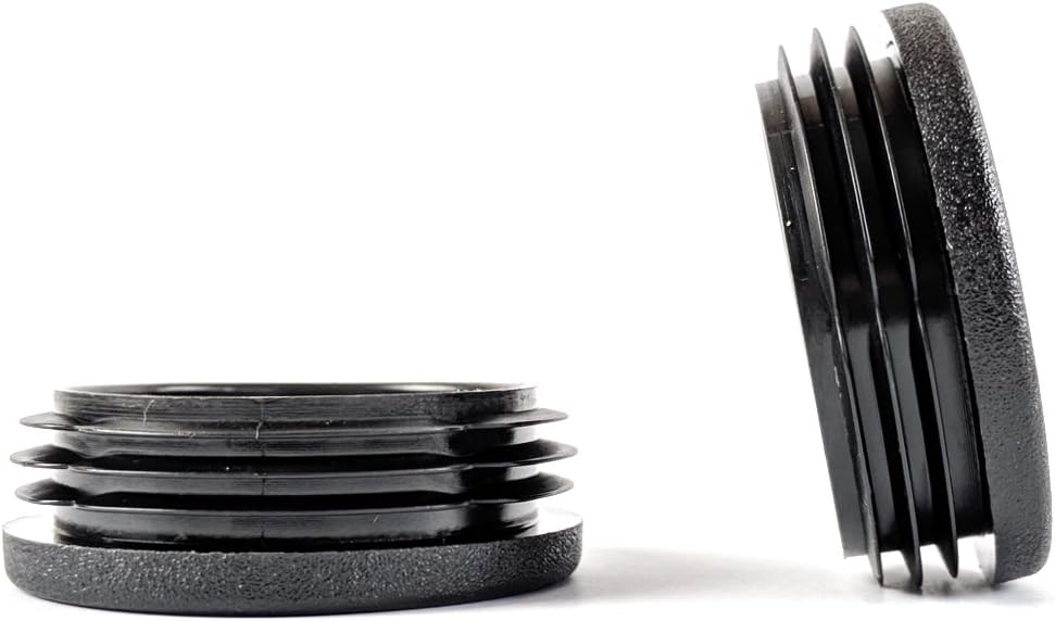 50mm Diameter Round Ribbed Black Plastic Insert Plugs end caps Made in ...