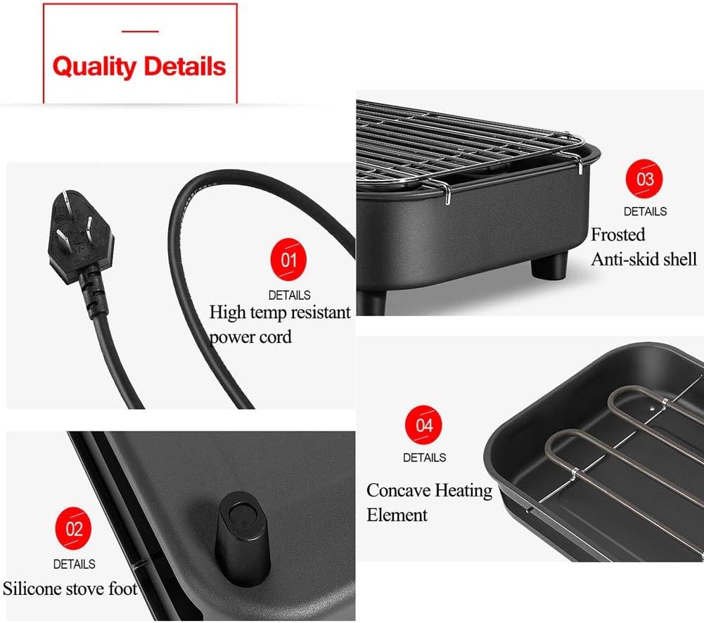 Review Portable Barbecue Grill Electric Indoor Griddle Electric ...