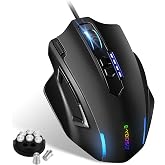 LORISKORS S700 Mouse Gaming Alámbrico Con 8 Pesas y Estuches, Ratón ...