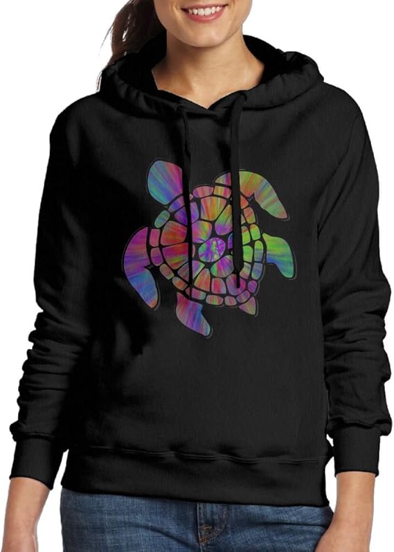 Corelosa Tie Dye Cool Sea Turtle Women's Hooded Sweatshirt: Amazon.ca ...