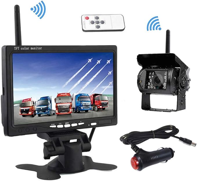 Drahtlose Rückfahrkamera, Podofo 7 "HD TFT LCD Rückansicht Monitor +Wasserdichte Rückfahrkamera ...