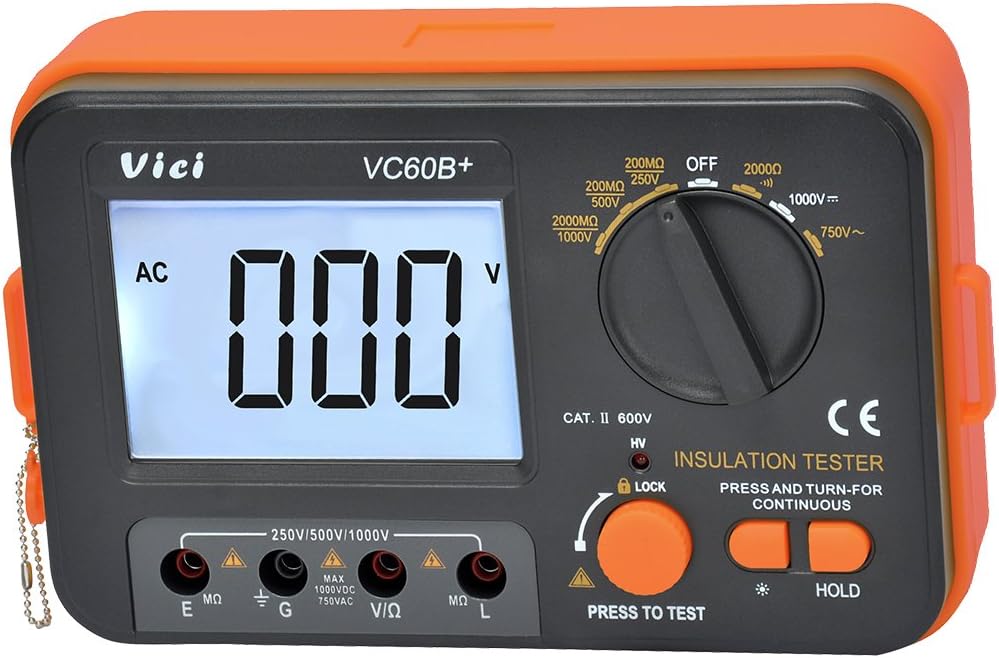 VC60B+ Digital Insulation Resistance Tester DCV ACV Meter Megohmmeter ...