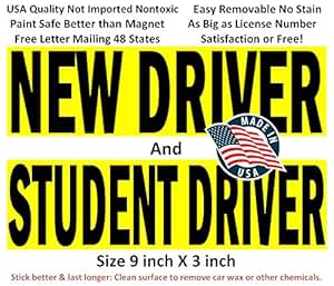 Amazon.com: Premium 2 Pack NEW DRIVER + Student Driver decal sign ...
