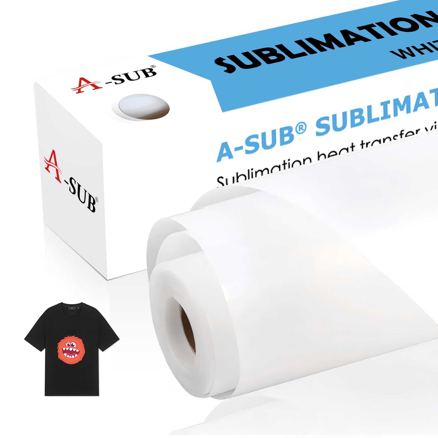 A-SUB Sublimation HTV for Dark and Light Fabric, 12" X 10FT Matte ...