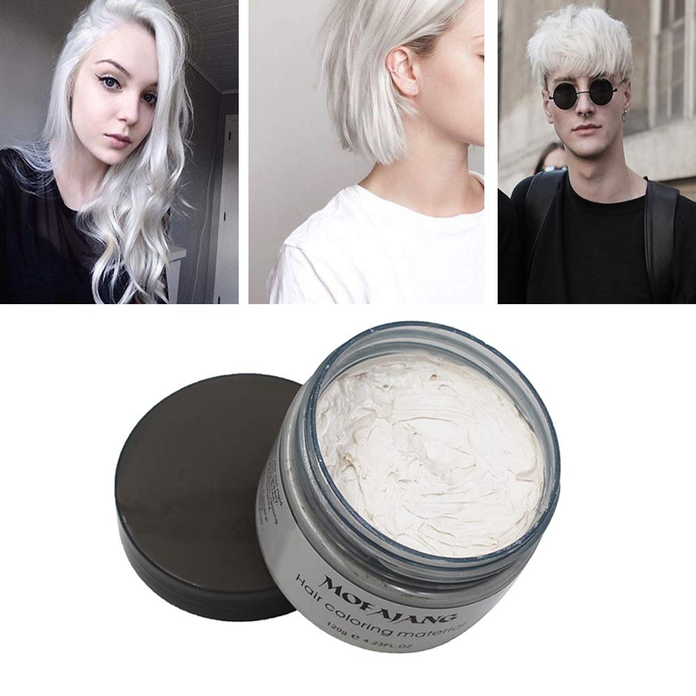 Amazon.com: MOFAJANG Silver grey Hair Color Wax, Natural Hairstyle Wax ...