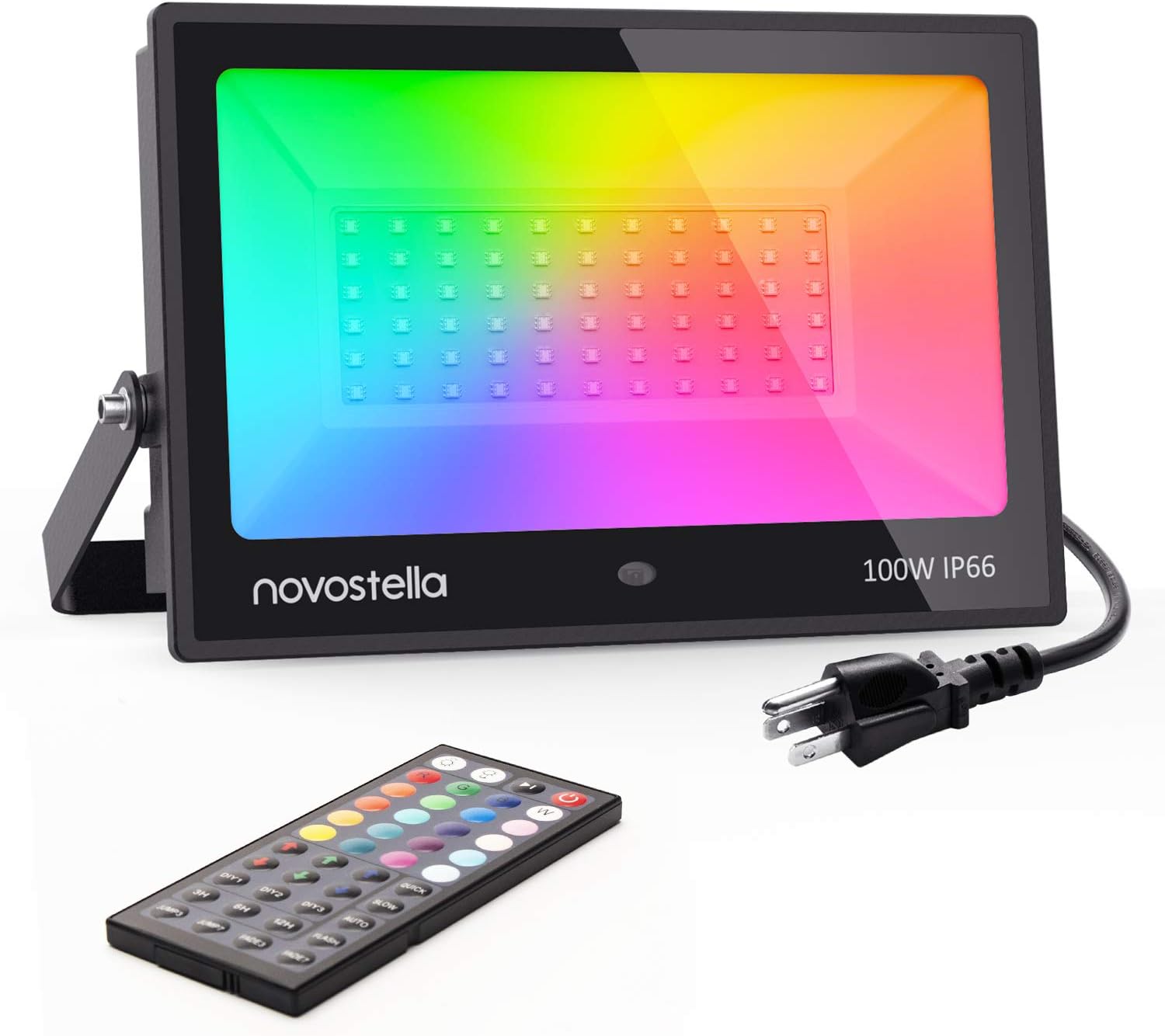 Novostella 2 Pack 20W RGB LED Flood Light, 44 Keys Controller, 20 ...