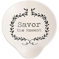 Amazon.com: DEMDACO Live Simply Floral 4.5 x 4 Glossy White Ceramic ...