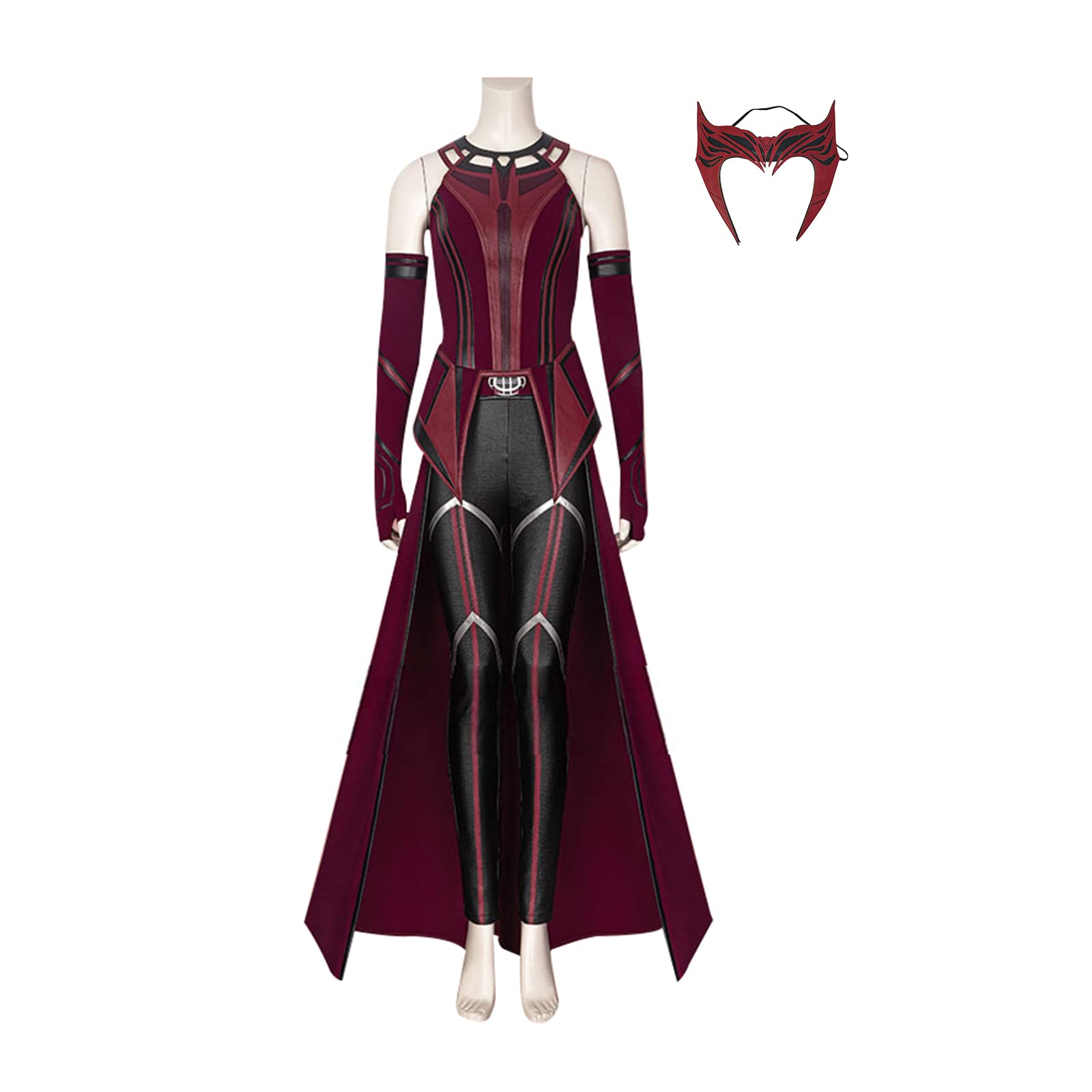 Scarlet Witch Costume Wanda Maximoff Headpiece Outfits Red Cape Top ...