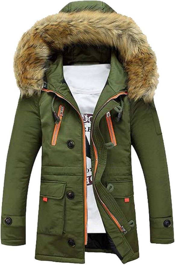 MK988 - Chamarra de Invierno con Capucha para Hombre, de Piel sintética ...