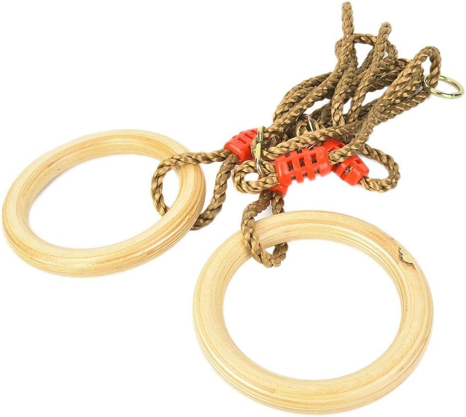 Alomejor Kids Gym Rings Children Wooden Swing Rings for Kids Boys Girls ...