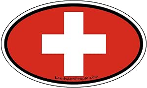 Amazon.com: LandsAndPeople Switzerland CH Swiss Flag Car Bumper Sticker ...