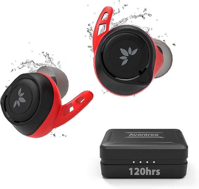 Amazon.com: Avantree TWS106 120Hrs IPX7 Sweatproof Sport True Wireless ...