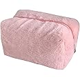 Amazon.com: Cyrank Fluffy Cosmetic Bag Plush Makeup Bag Cute Makeup ...
