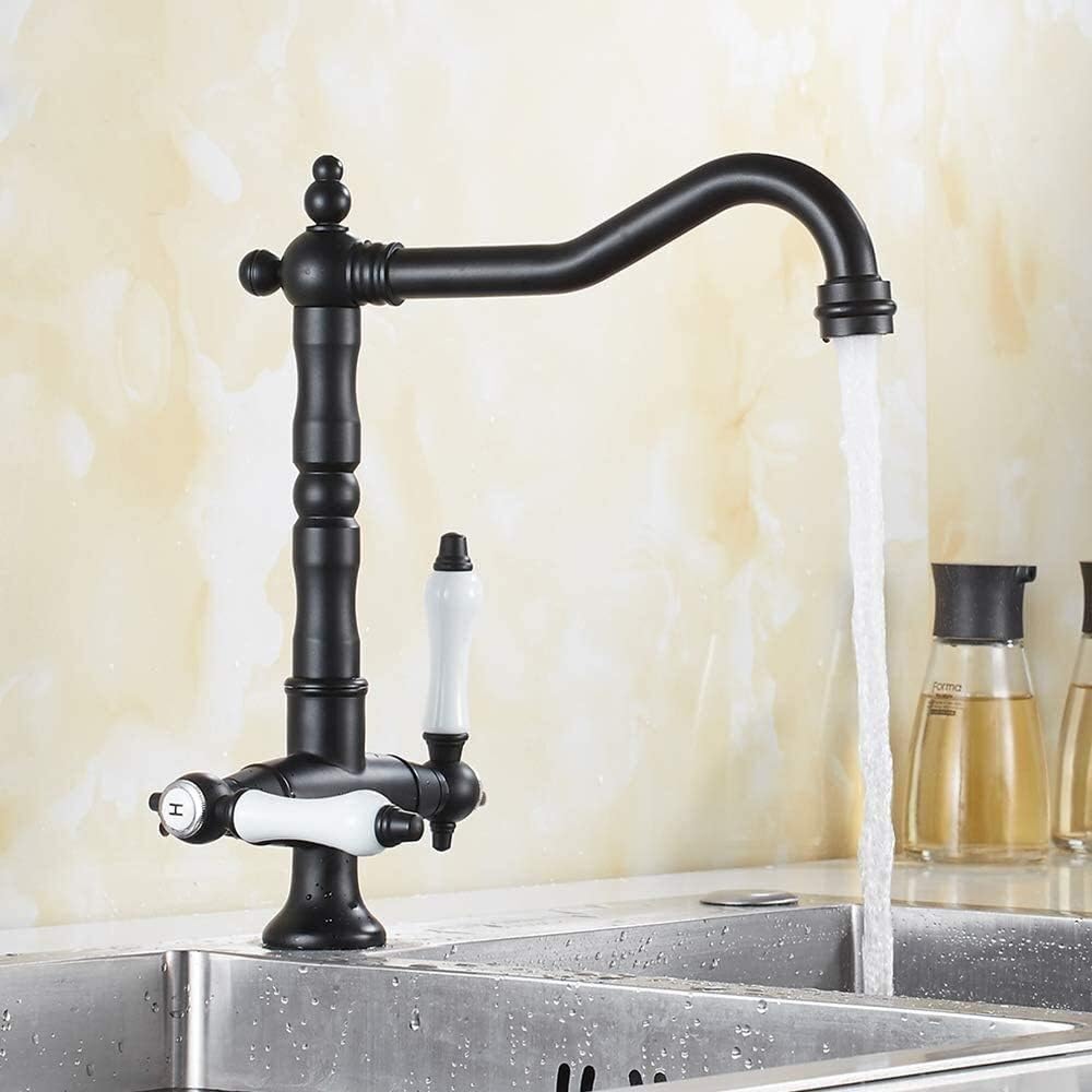 Dmqpp Traditional Kitchen Sink Mixer Tap Double Handle Solid Brass Dmqpp Traditional Kitchen Sink Mixer Tap Double Handle Solid Brass