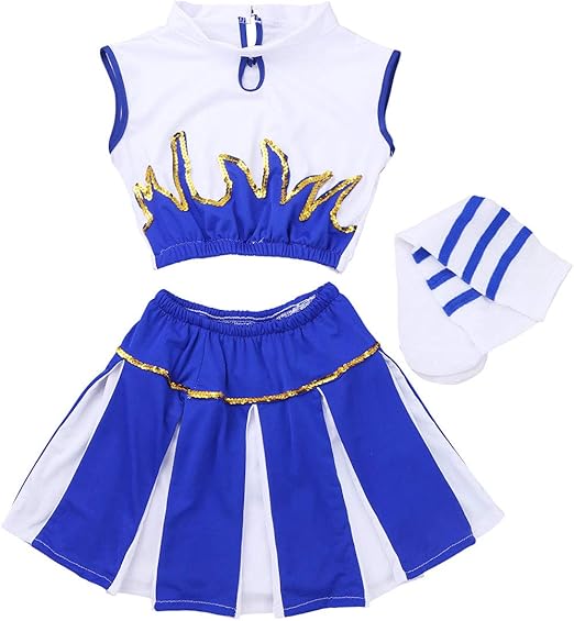 MSemis Déguisement de Pom-Pom Girl Costume écoliere Enfant Fille ...