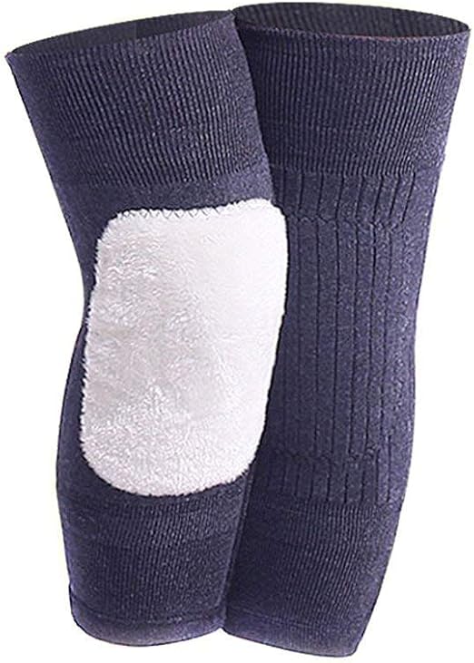 XUMIN 1Pair Grey Wool Cashmere Unisex Thermal Kneecap Elastic Knee Pad ...