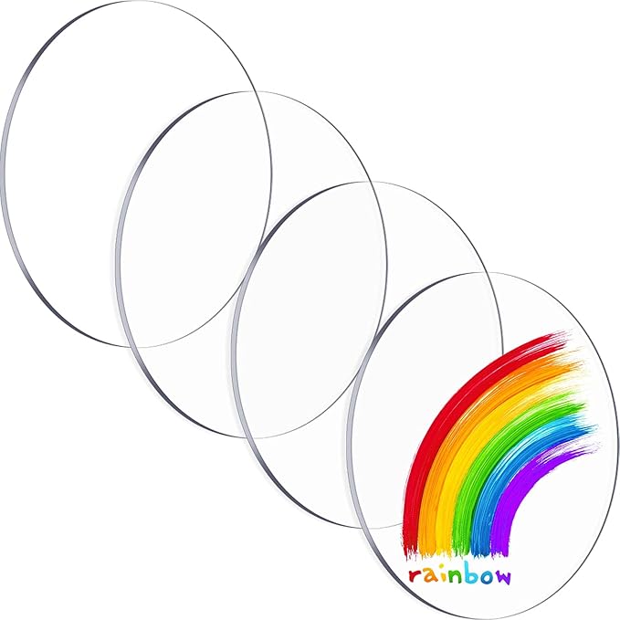 4 Pieces Clear Thick Circle Sheets Acrylic Round Discs Transparent ...