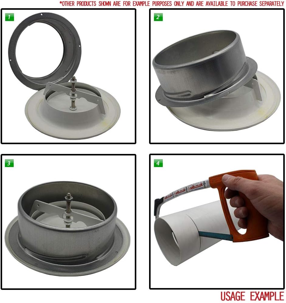 Kair Ceiling Extract Valve 125mm – 5 inch White Coated Metal Vent ...