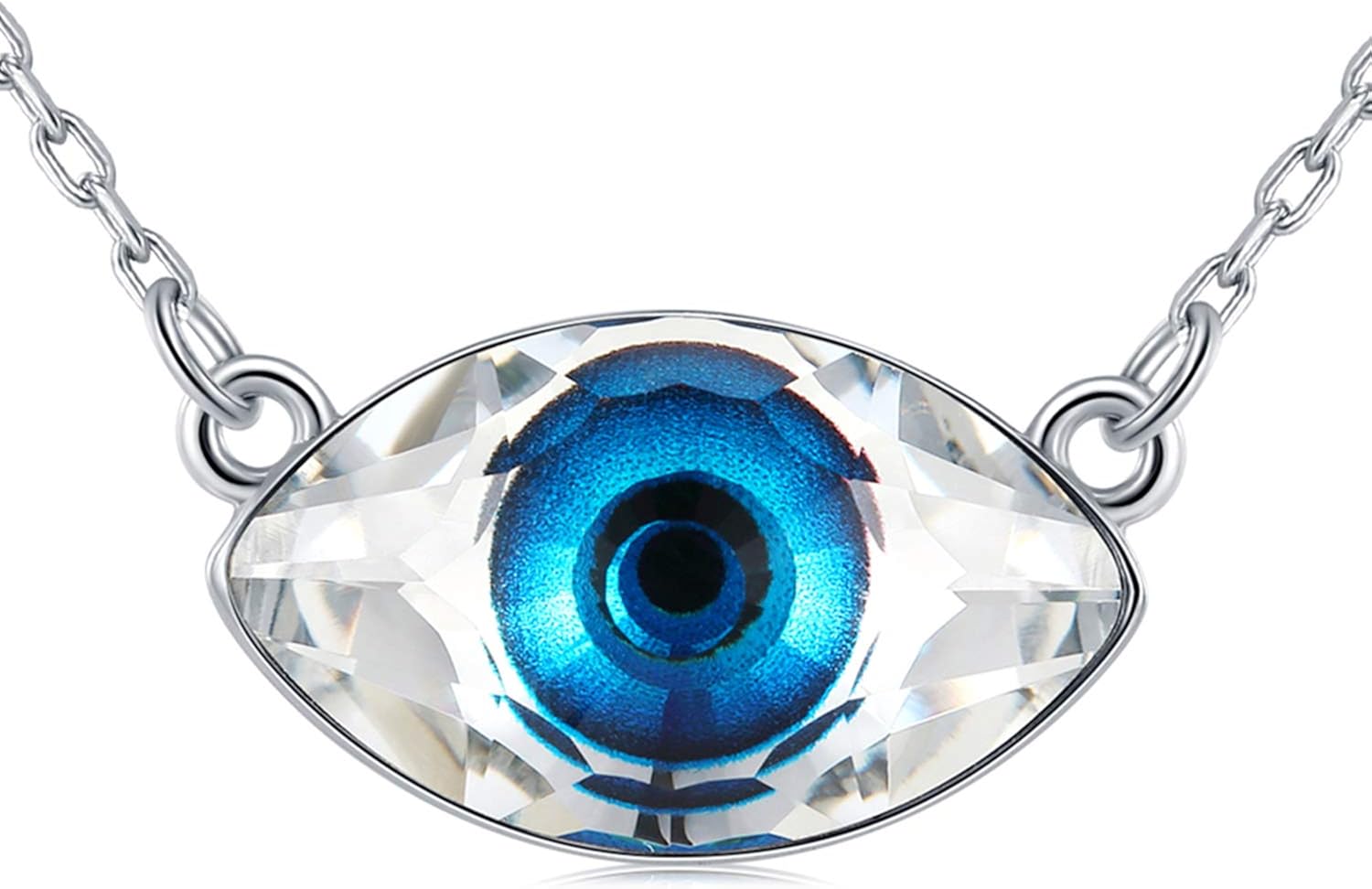 DESIMTION Evil Eye Necklaces for Women, Blue Eye Crystal for Swarovski ...