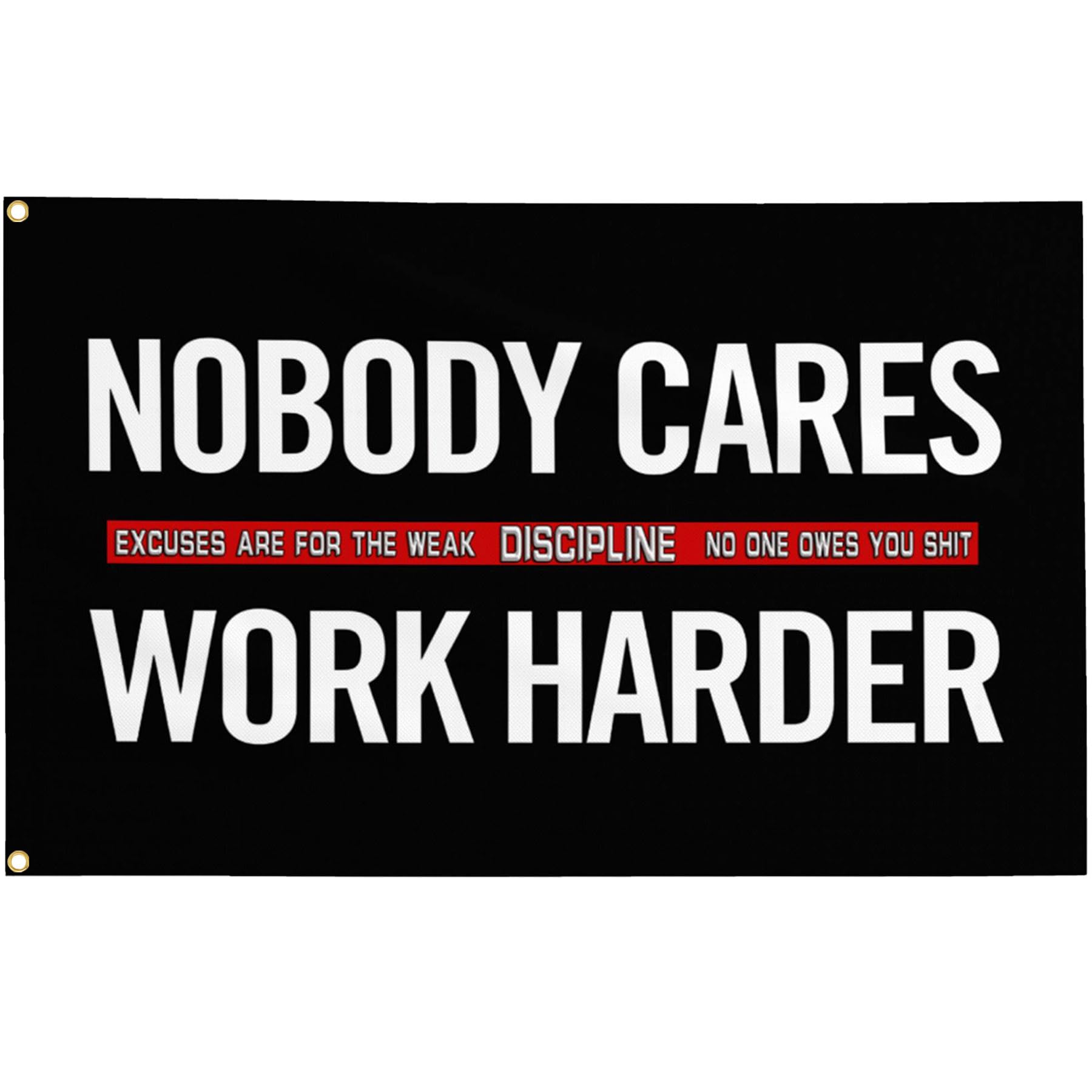 Shuitouk Nobody Cares Work Harder Flag Discipline Motivational Gym ...