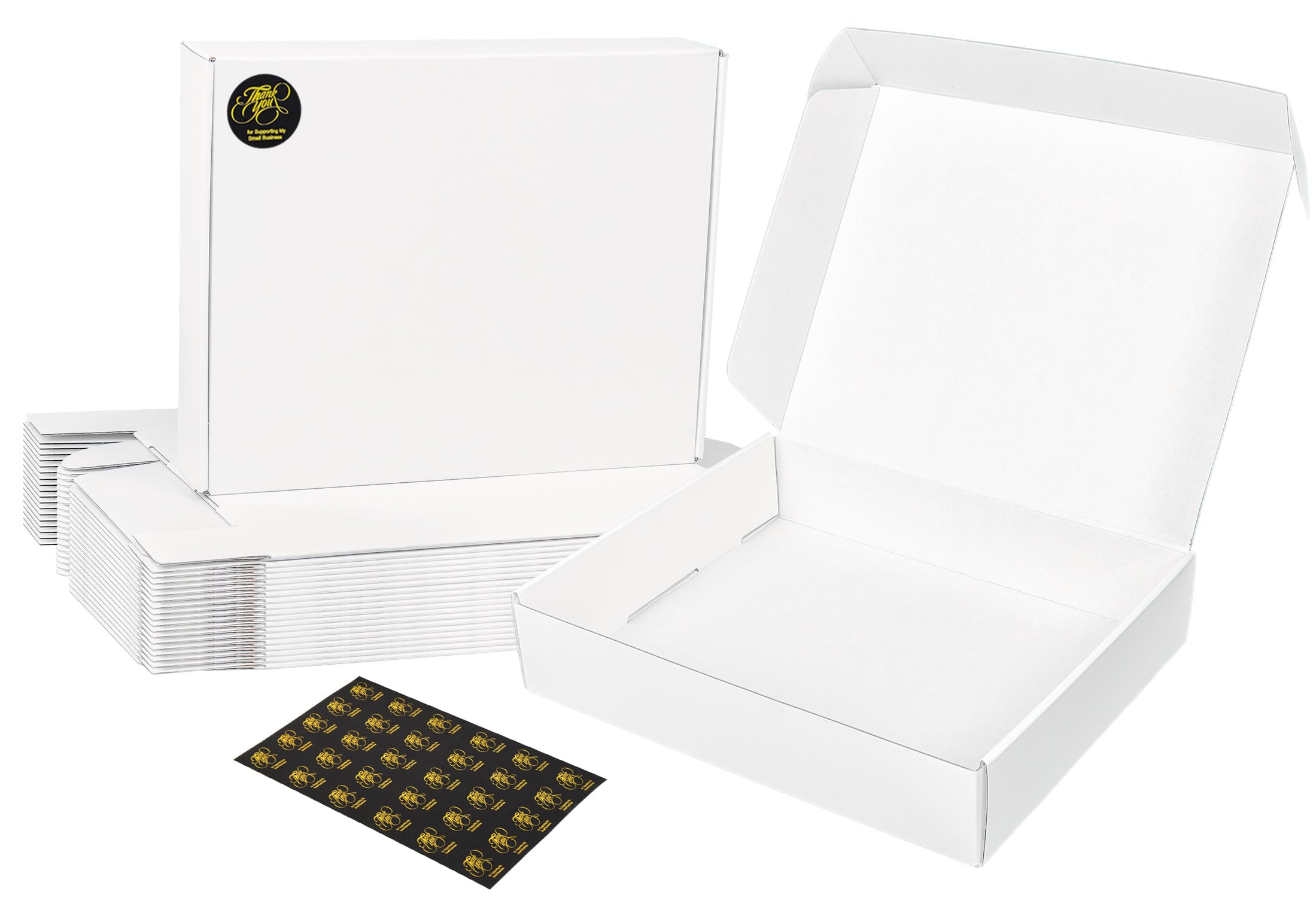 DEZIBOX White Shipping Boxes Medium 10x8x2 Inches, 45 Pack Corrugated ...