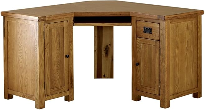 The Furniture Market Rustic Oak Corner Desk: Amazon.co.uk: Kitchen & Home