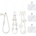 Amazon.com: KALIONE 3 Pcs Pearl Beaded Phone Charms 3 Pcs Phone Tether ...