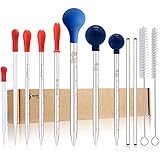 6 Pack 0.5ml 1ml 2ml 3ml 5ml 10 ml Glass Graduated Dropper Pipettes Lab ...