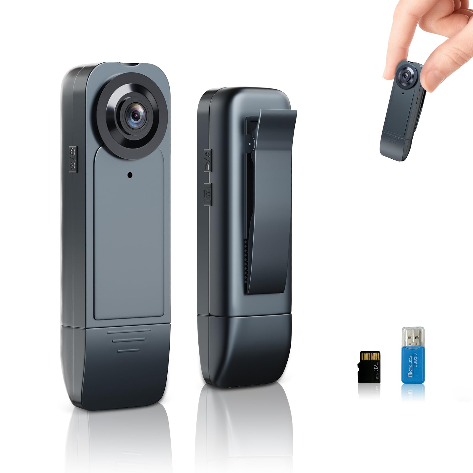 Mini Body Camera, 1080P 64GB Body Worn Camera with Upgraded Clip ...