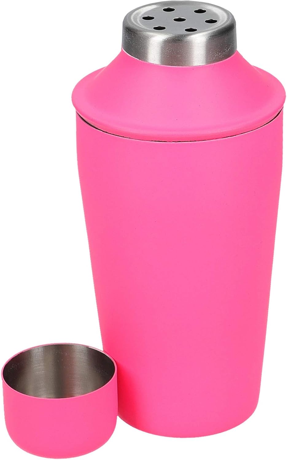 BarCraft BCCSNEONPNK Mini Cocktail Shaker with Recipe, Stainless Steel ...