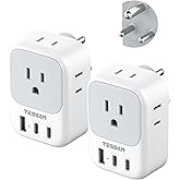 Amazon.com: US to India Plug Adapter, TESSAN Type D Travel Adapter with ...