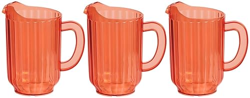OCS Parts Pro Series 3-Pack 60-Ounce Coral Plastic Pitchers | Heavy ...