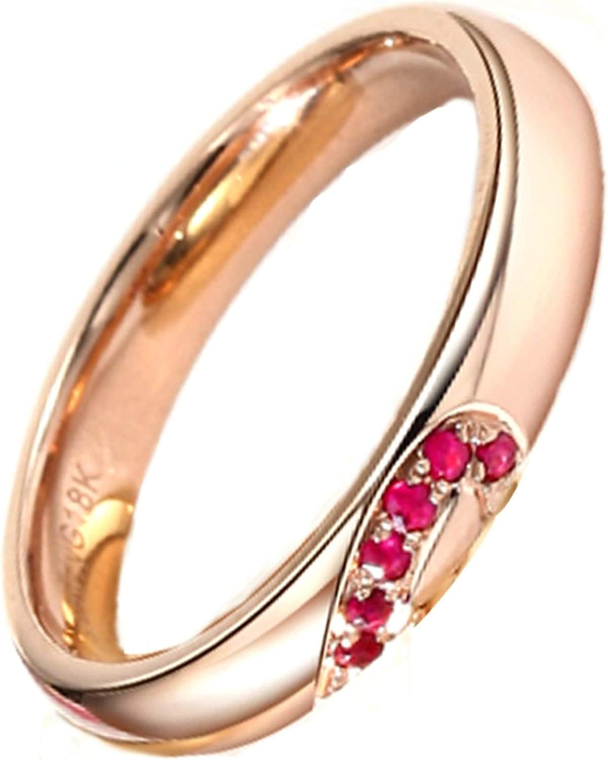 Beglie 18 Karat Damen Ringe Natürlicher Karminroter Herzentwurf ...