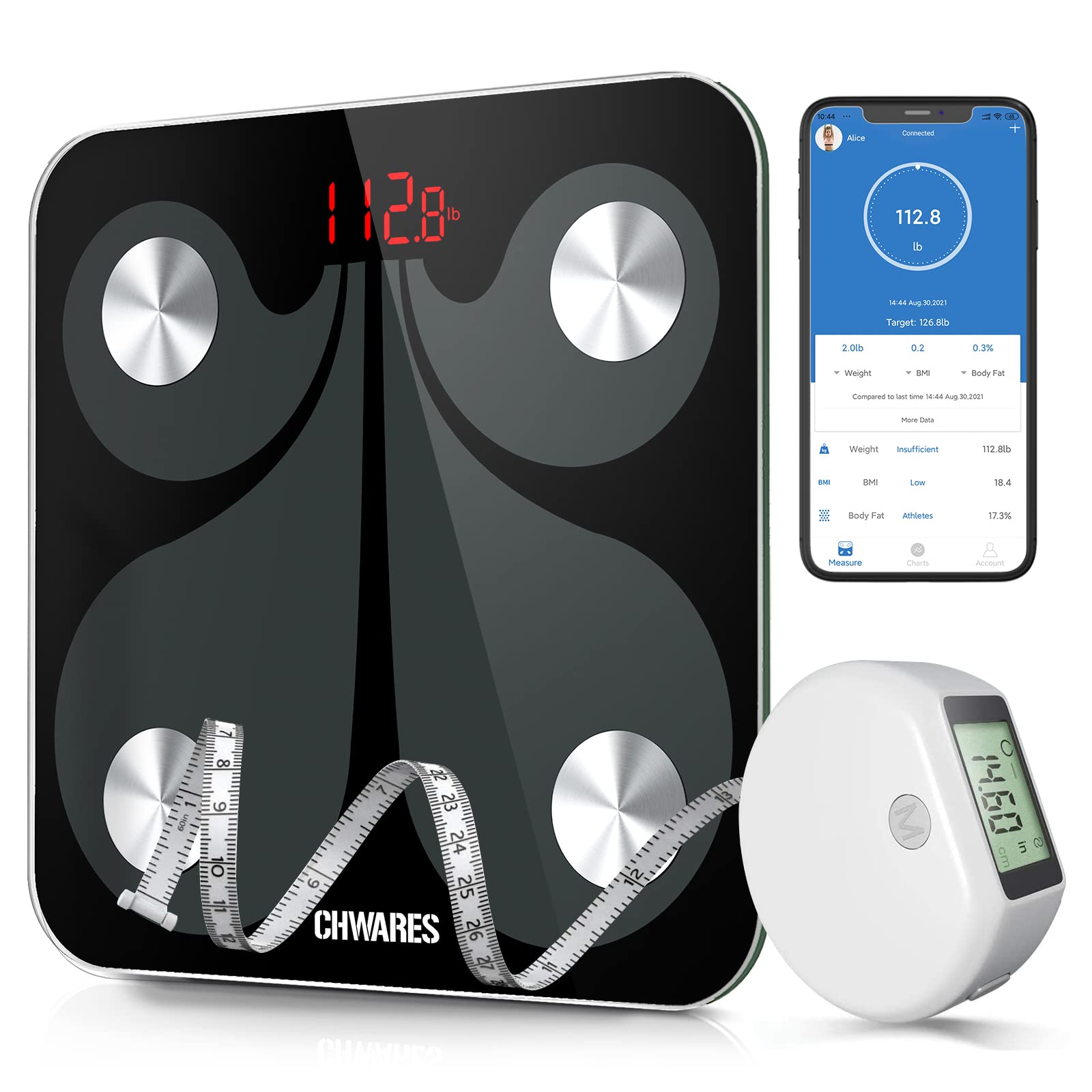 Mua CHWARES Body Fat Scale and Smart Body Tape Measure Combo- Smart ...