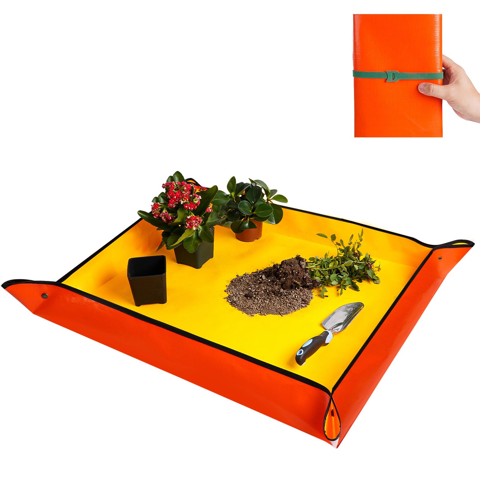 Large Potting Mat for House Plant Transplanting and Soil Mix Control ...