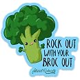 Amazon.com: Broccoli Pun Sticker - Rock Out With Your Broc Out - 4 Inch ...