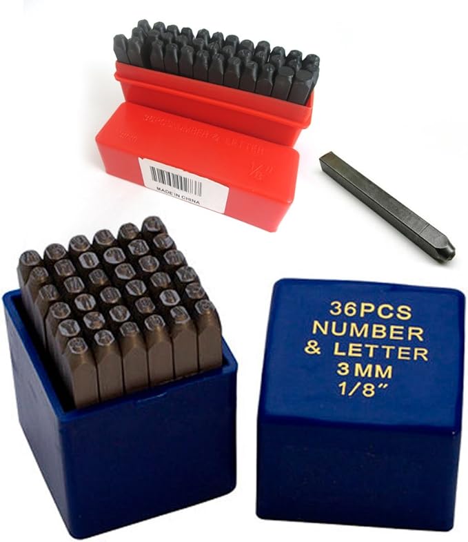 Amazon.com: 36 Pc Set Metal Marking Stamps Alphabet Numbers Hand ...