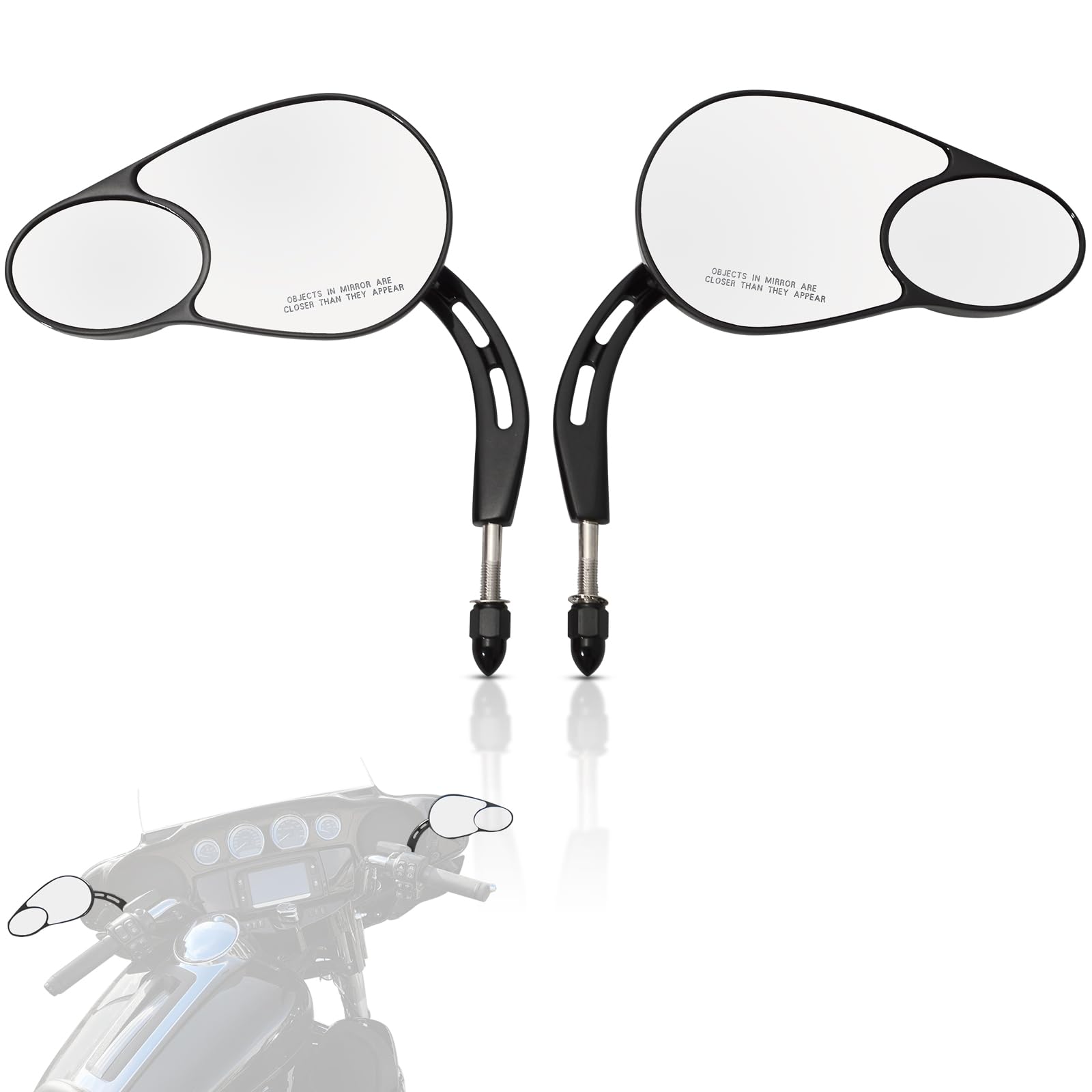 Mua WOWTK Split Vision Rearview Mirrors fits for Harley 1982-2025 Most ...