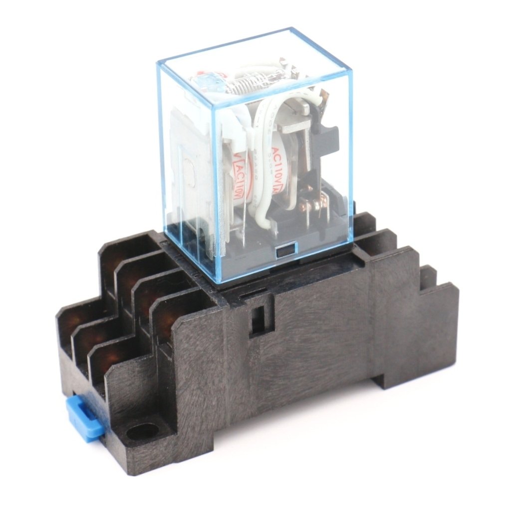 Baomain General Purpose Power Relay MY4NJ AC 110V Coil LED Indicator 14 pin Terminal with DIN ...