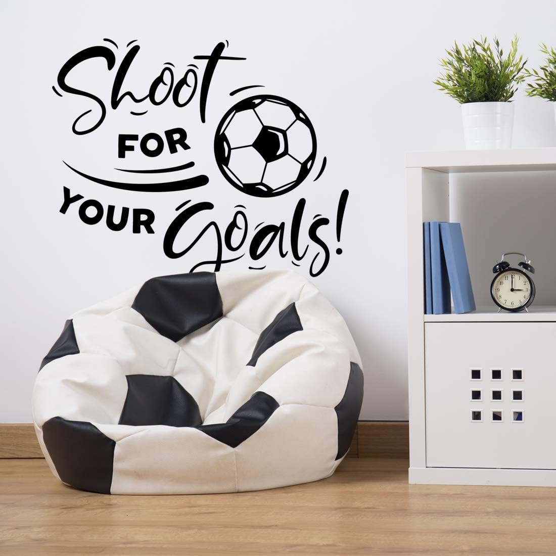 Shoot for Your Goals Football Wall Sticker Boys Mural Wallpaper Living ...