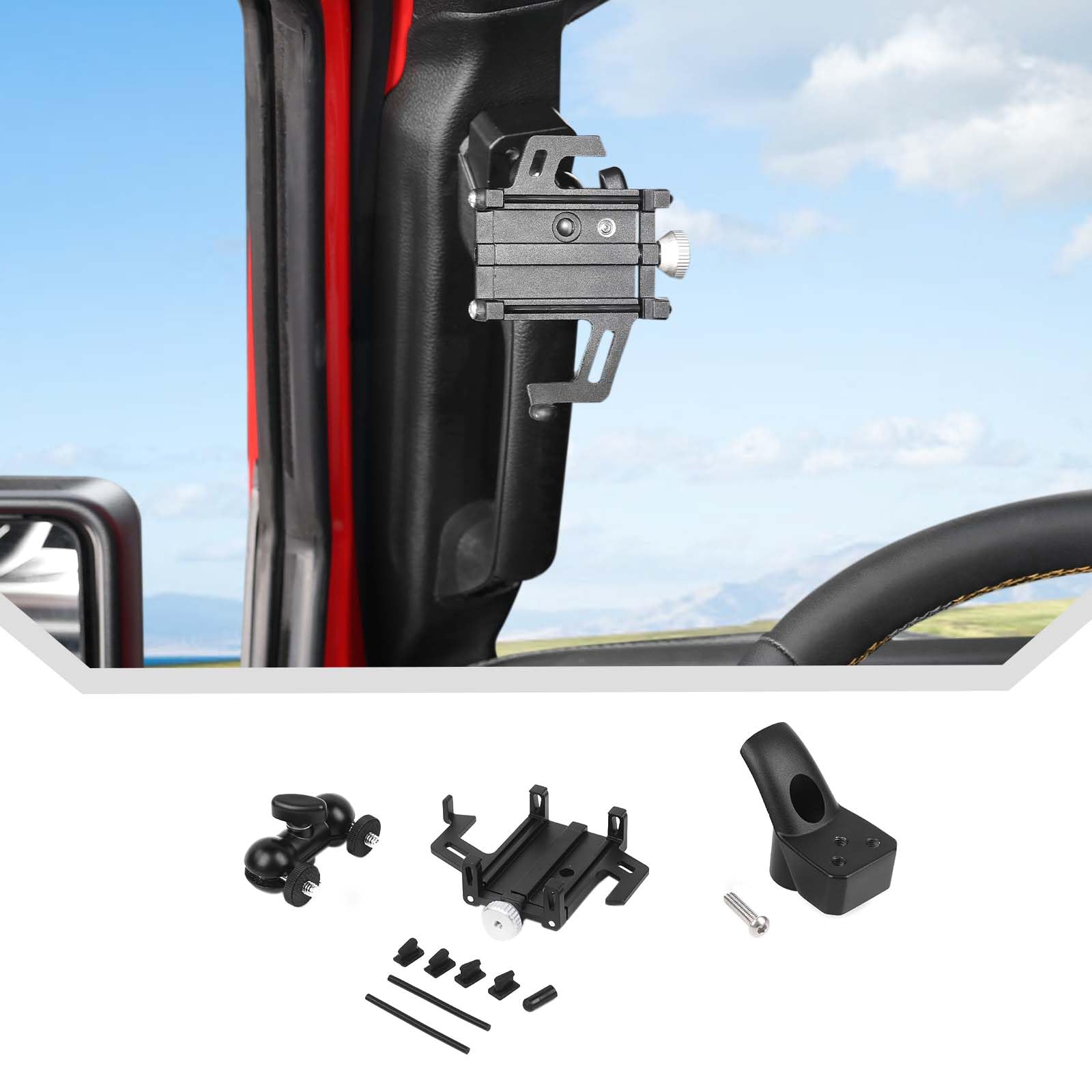 JeCar Grab Handle Phone Mount for 2024+ Jeep Wrangler JL JLU ...
