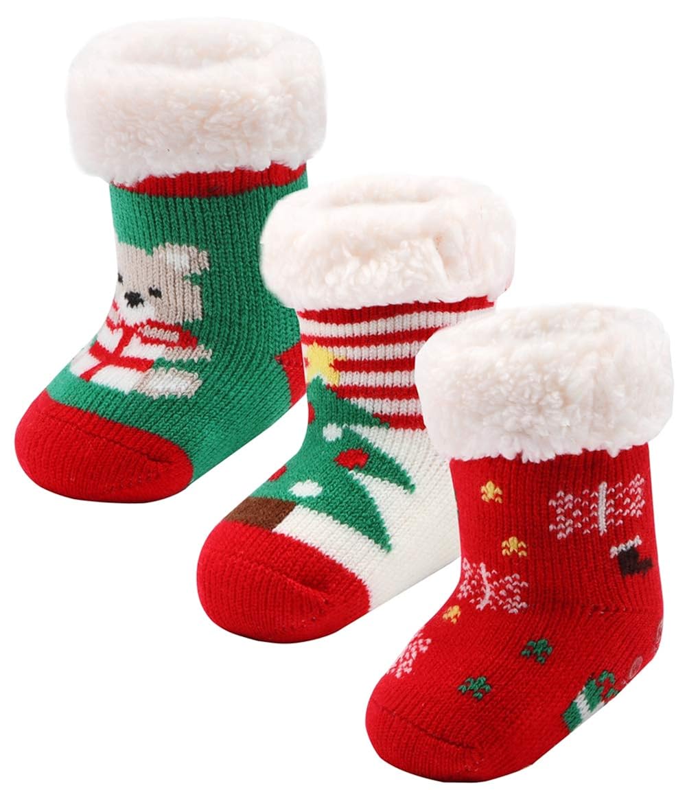 3 Pairs Newborn Infant Toddler Slipper Socks Baby Girls Boys Grips 3-pairs-newborn-infant-toddler-slipper-socks-baby-girls-boys-grips