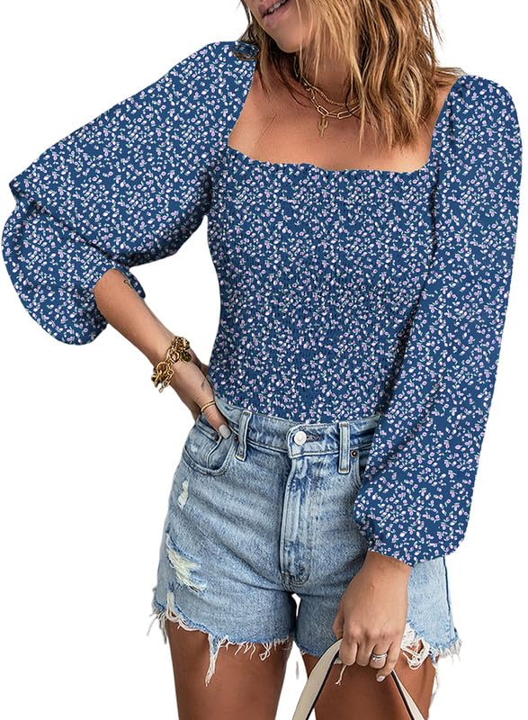 EVALESS Spring Clothes for Women Trendy 2024 Long Sleeve Tops Off ...