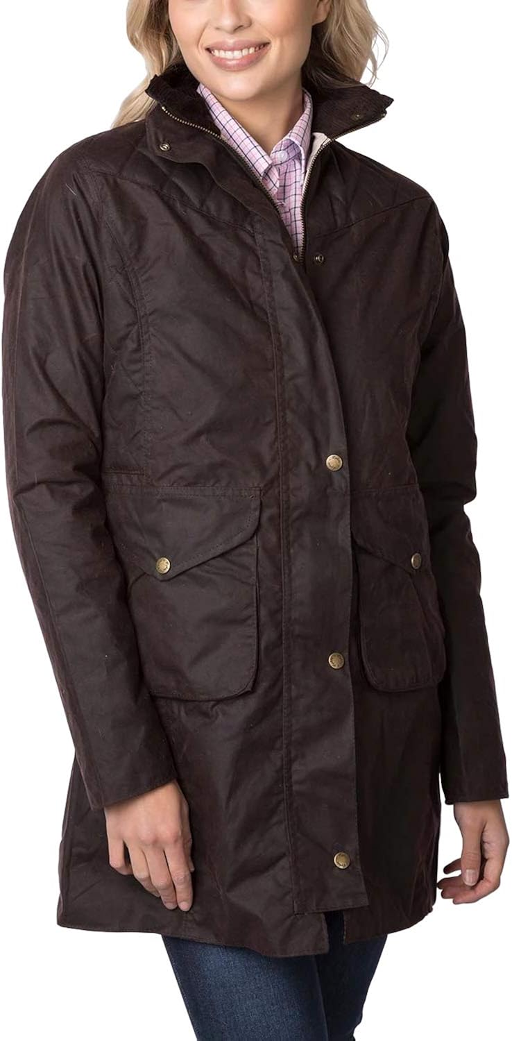 Rydale Hannah 3/4 Length Diamond Quilt Wax Jacket Women's 100% Waxed ...