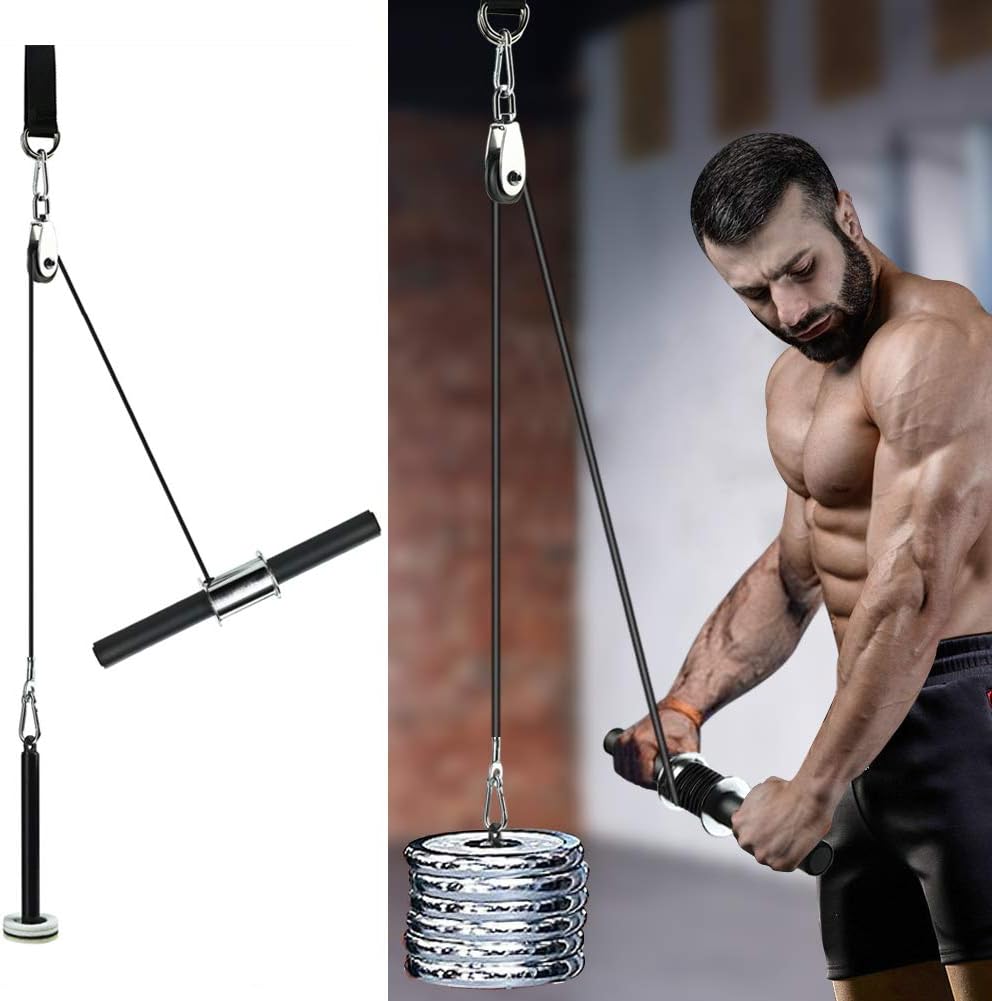 PELLOR Forearm Wrist Blaster Roller with Heavy Duty Pulley Gym Arm ...