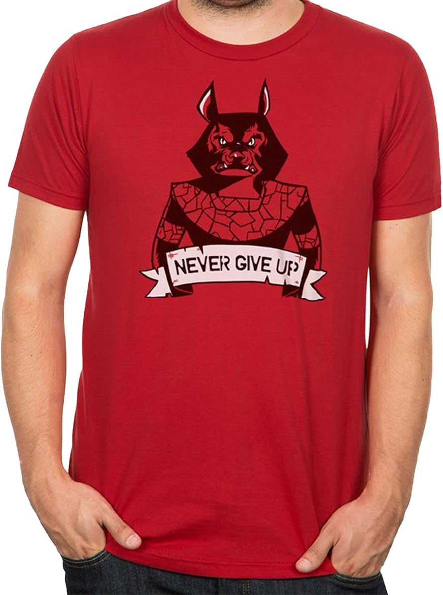 EverQuest Never Give Up Adult Premium T-Shirt (Medium, Red) | Amazon.com