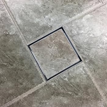 Neodrain Square Shower Drain with Removable Tile insert Grate, 6-Inch ...