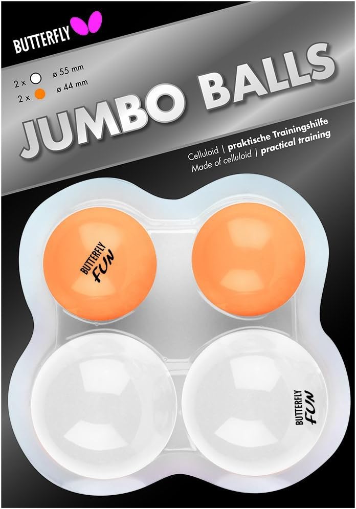 Butterfly Jumbo Ping-Pong Balle 4 pièces Mixte Adulte, Blanc/Orange ...