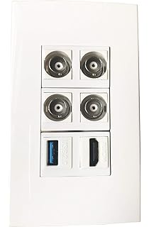 Buy diyTech Premium BNC 4 Port Wall Plate, 1 HDMI, 1 USB 3.0 Female to ...